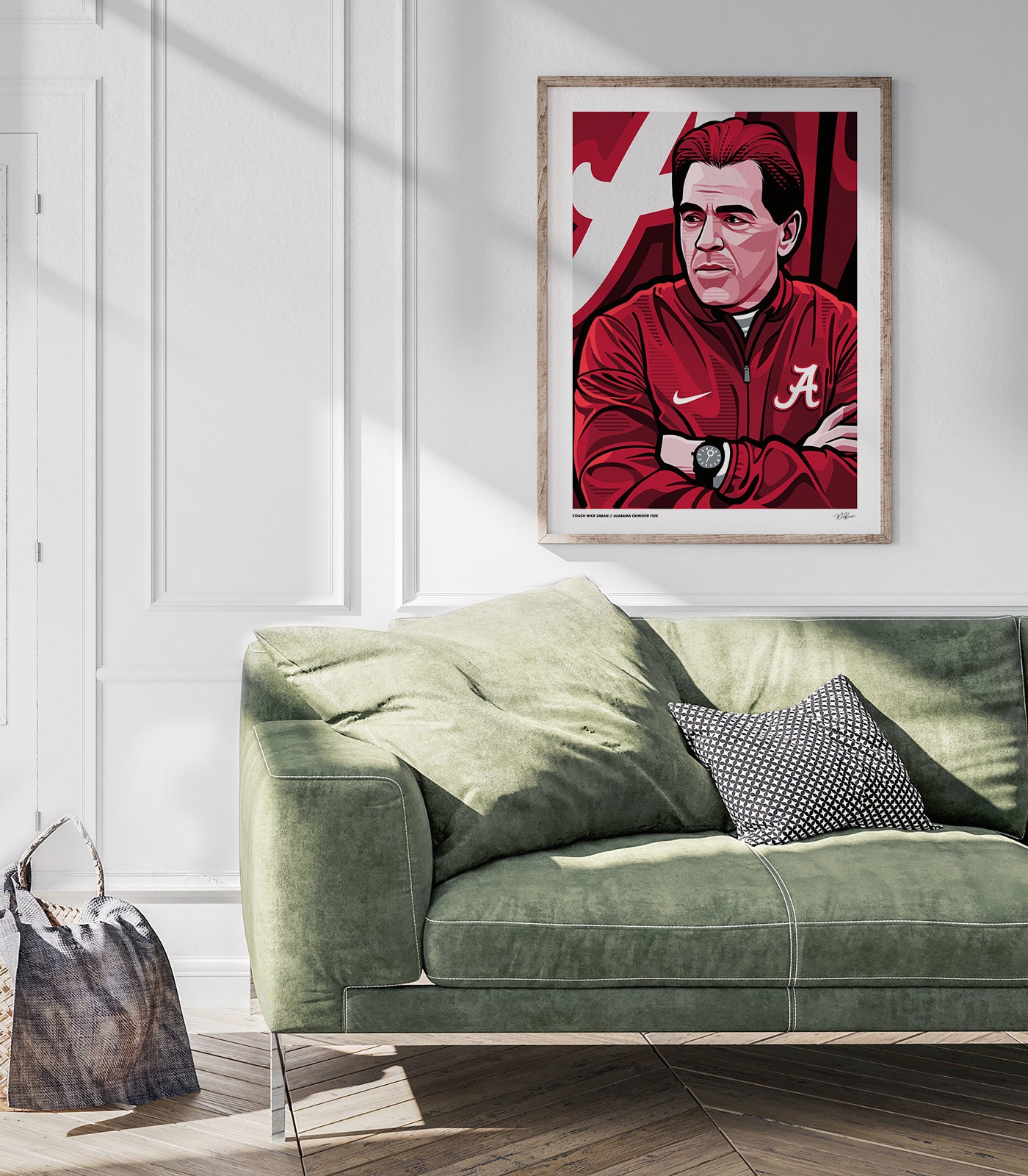 Nick Saban Poster Football Illustrated Art Print, Coach Nick Saban Fans ...