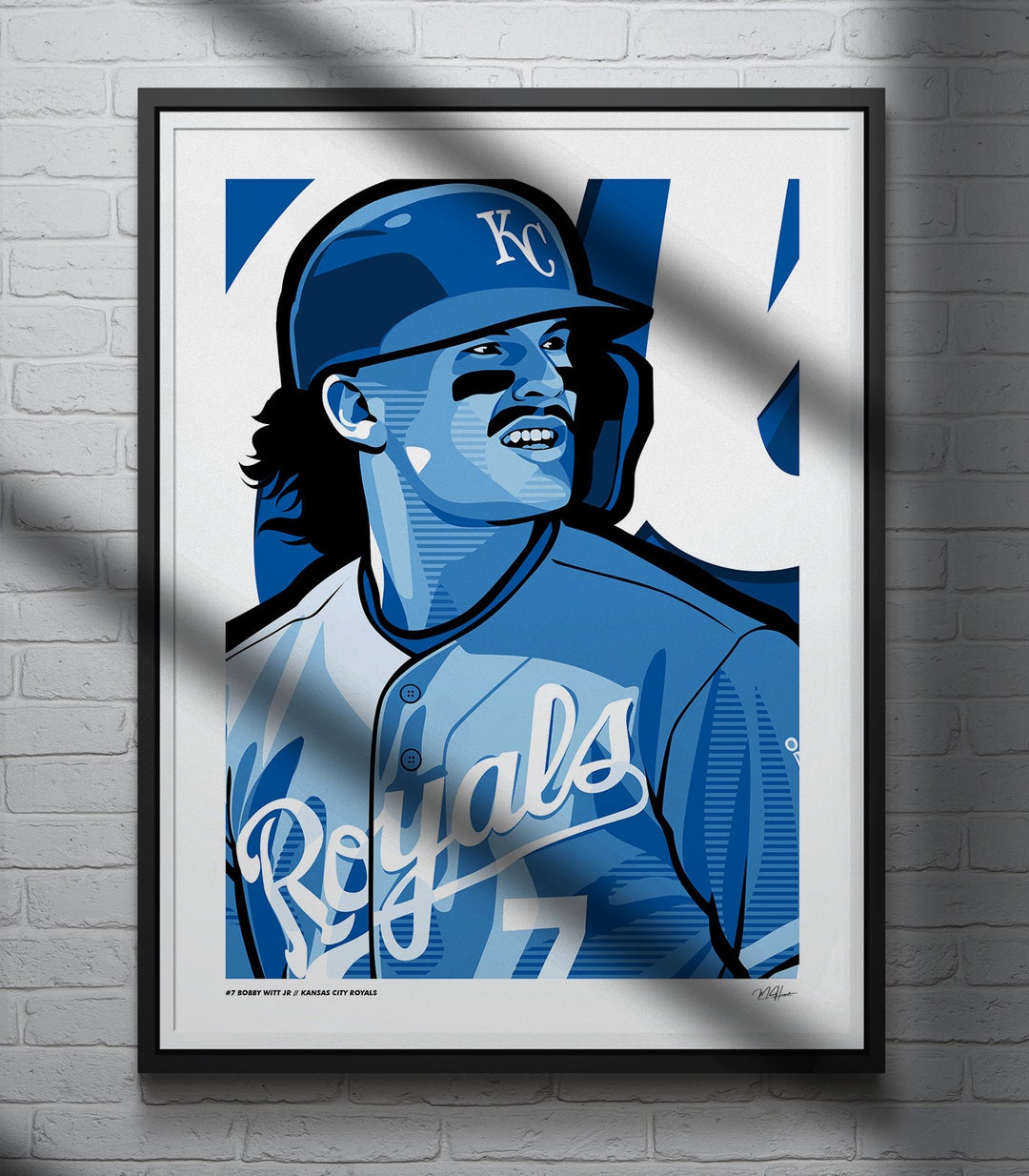 Bobby Witt Jr. Poster Kansas City Royals Baseball Illustrated - Etsy