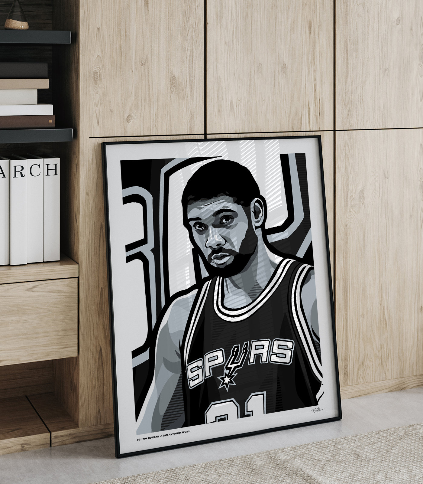Tim Duncan Poster San Antonio Spurs Basketball Illustrated Art Print - Etsy