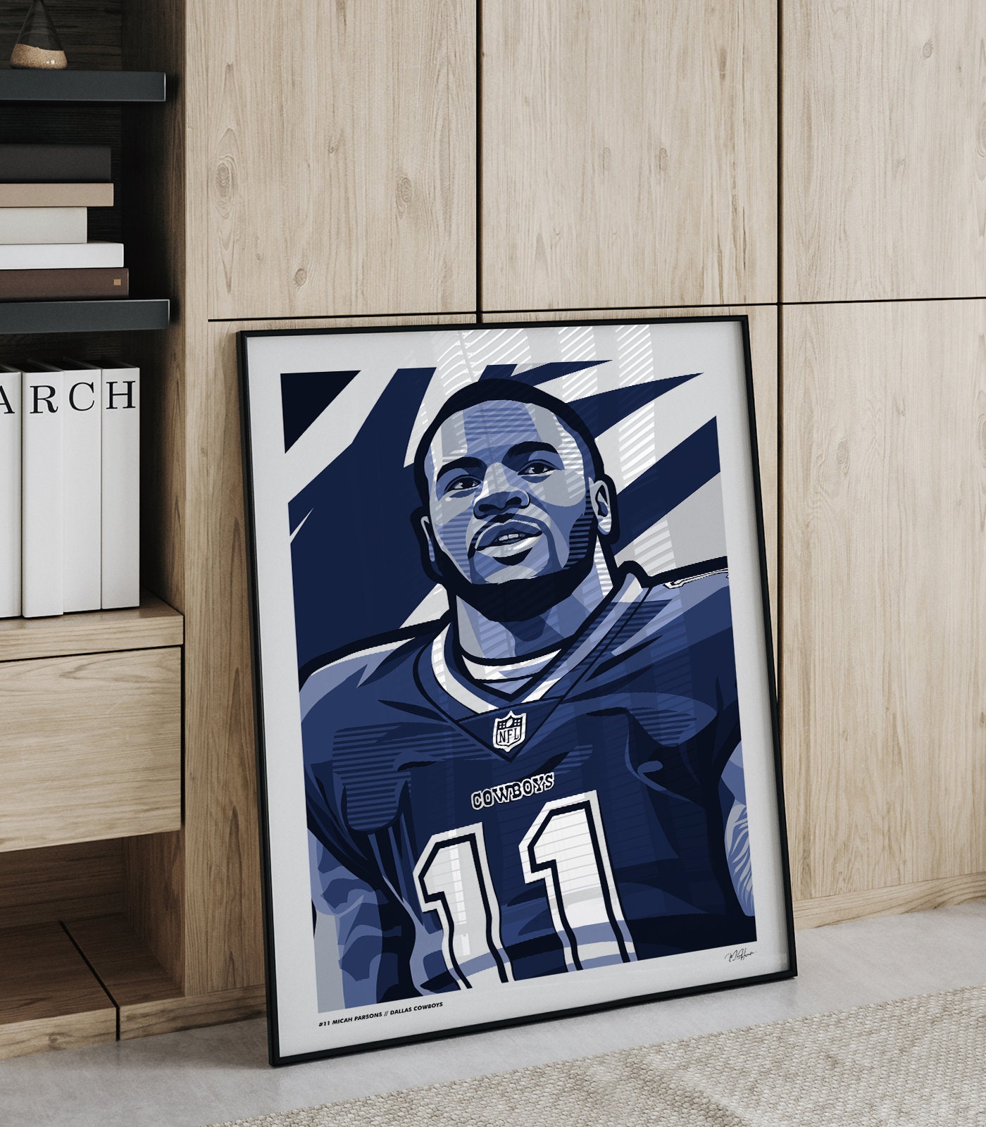 Micah Parsons Poster Dallas Cowboys Football Illustrated Art - Etsy