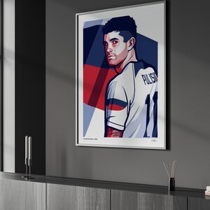 Christian Pulisic Poster USMNT Soccer Illustrated Art Print - Etsy
