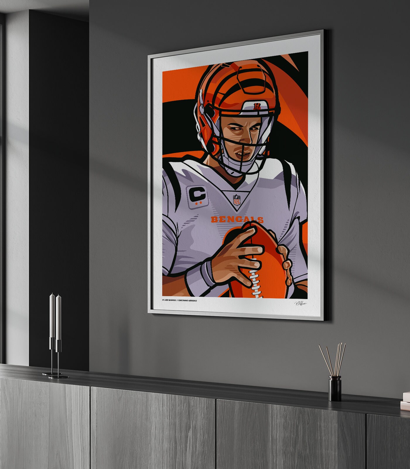 Joe Burrow Poster Cincinnati Bengals Football Illustrated Art Print - Etsy