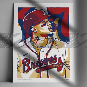 Ronald Acuna Jr Poster Atlanta Braves Baseball Illustrated Art Print - Etsy