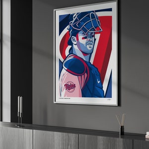 Joe Mauer Poster Minnesota Twins Baseball Illustrated Art Print - Etsy