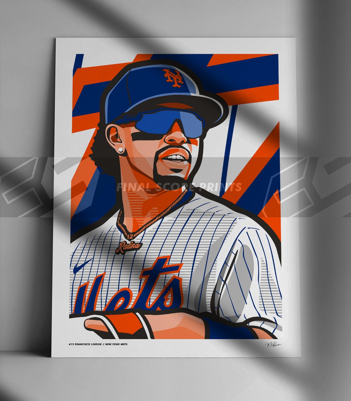Francisco Lindor Poster New York Mets Baseball Illustrated Art - Etsy