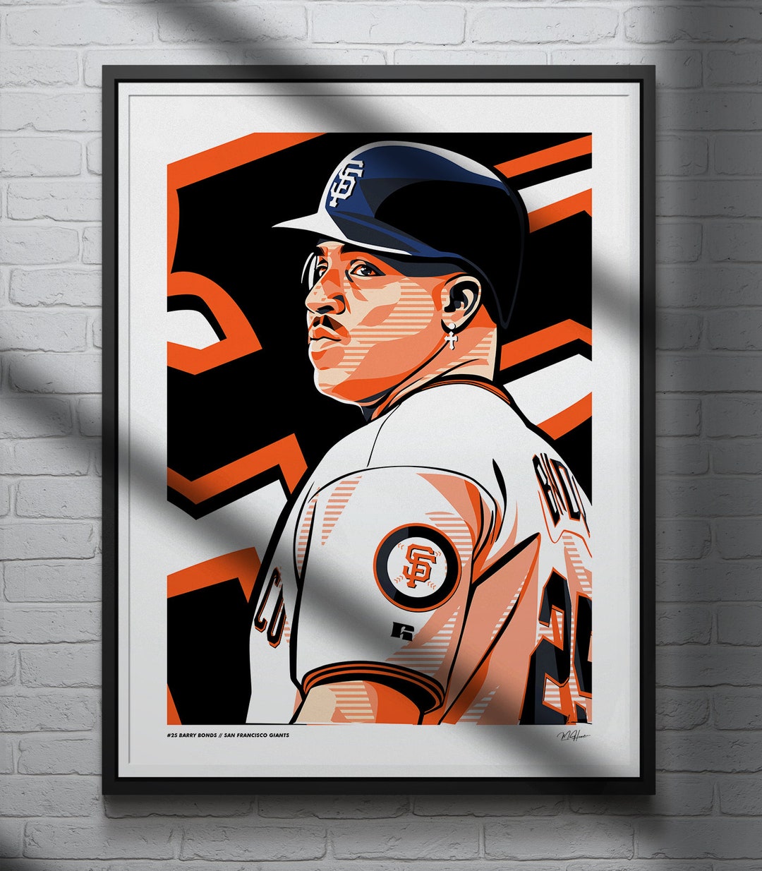 Barry Bonds Poster San Francisco Giants Baseball Illustrated - Etsy
