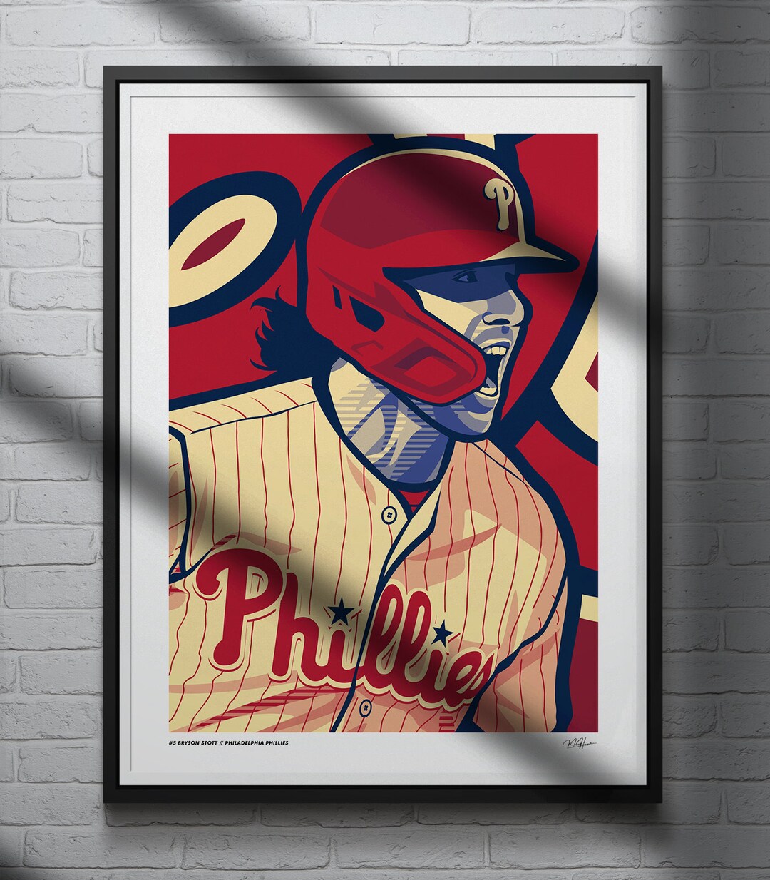 Bryson Stott Poster Philadelphia Phillies Baseball Illustrated Art ...