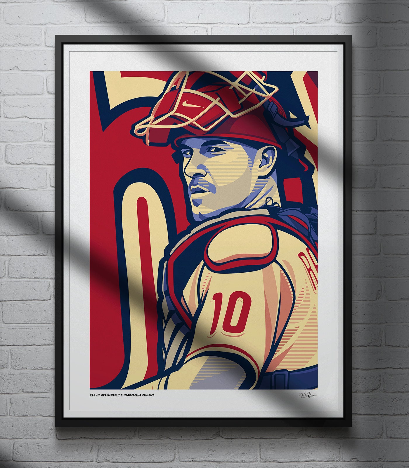 JT Realmuto Poster Philadelphia Phillies Baseball Illustrated Art Print ...
