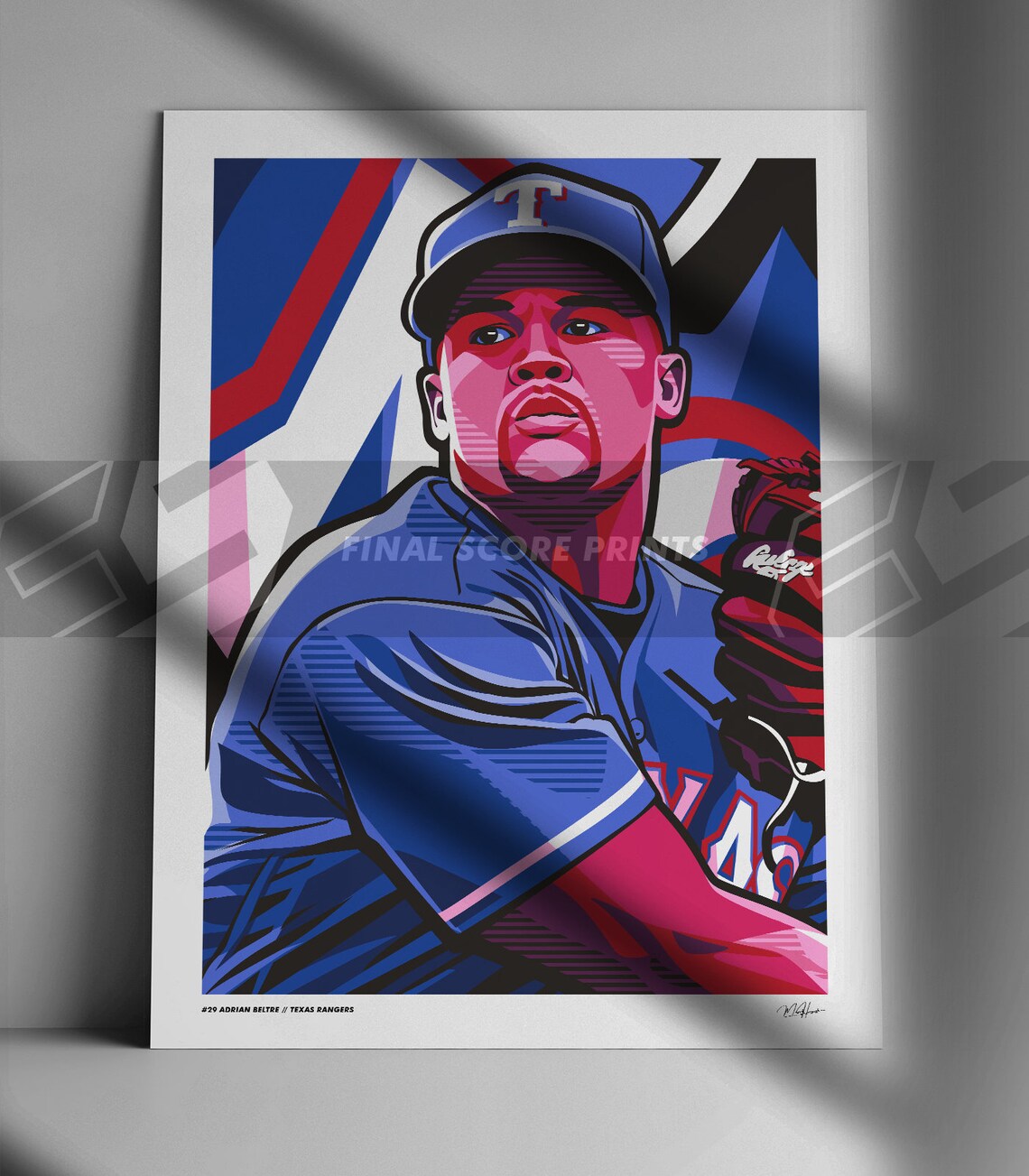 Adrian Beltre Poster Texas Rangers Baseball Illustrated Art - Etsy