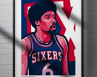 Basketball Legend JULIUS 'dr J' ERVING Glossy 8x10 or 11x14 Photo ...