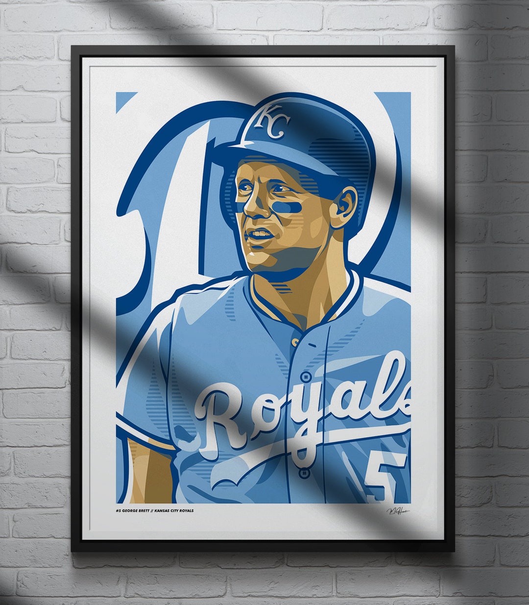George Brett Poster Kansas City Royals Baseball Illustrated Art Print ...