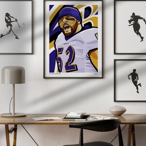 Ray Lewis Poster Baltimore Ravens Football Illustrated Art - Etsy