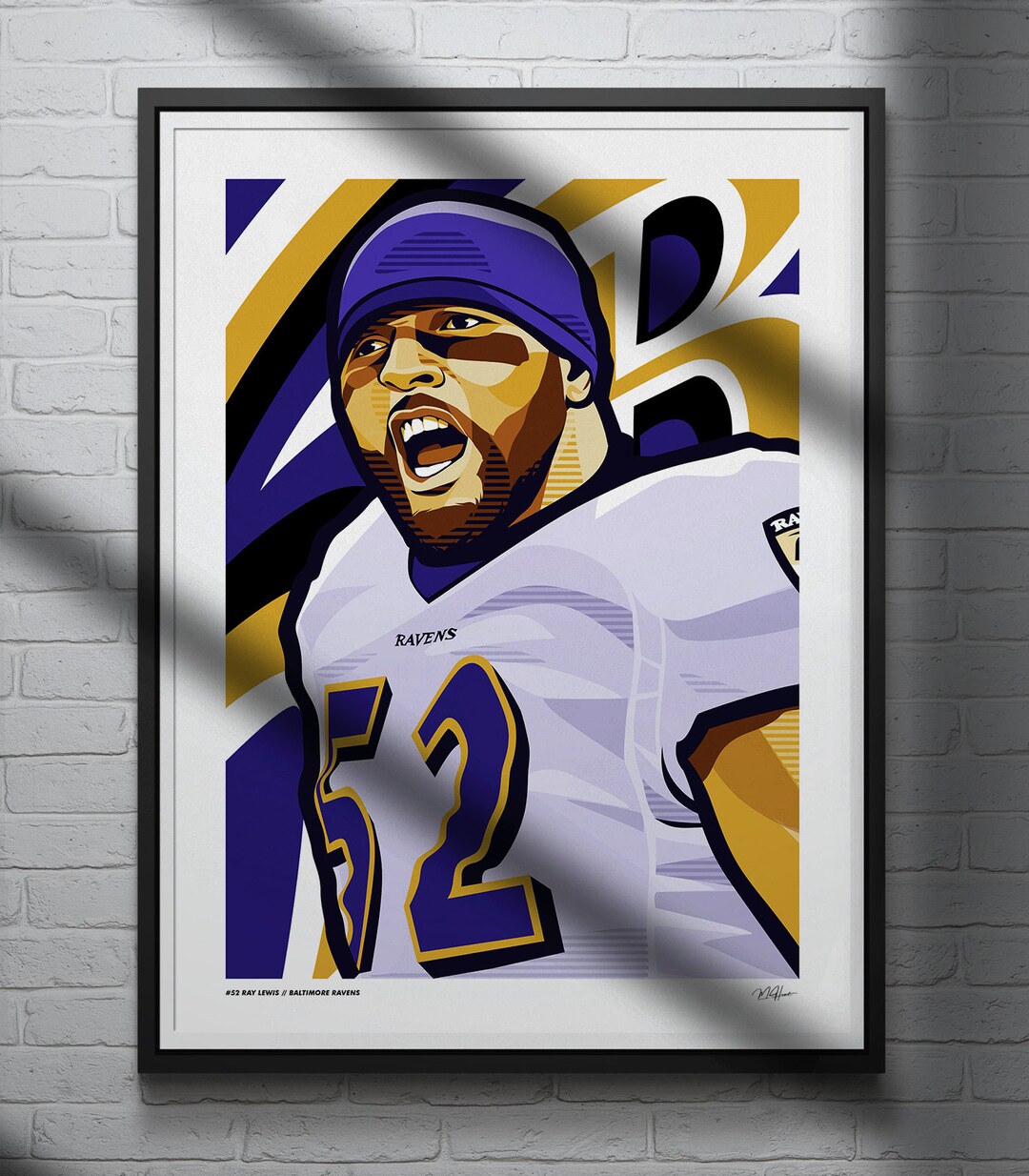 Ray Lewis Poster Baltimore Ravens Football Illustrated Art - Etsy