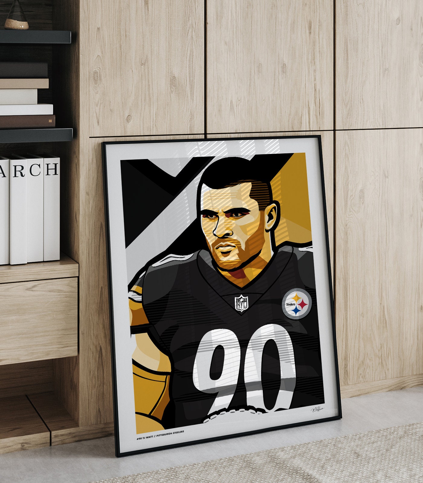 TJ Watt Poster Pittsburgh Steelers Football Illustrated Art Print - Etsy