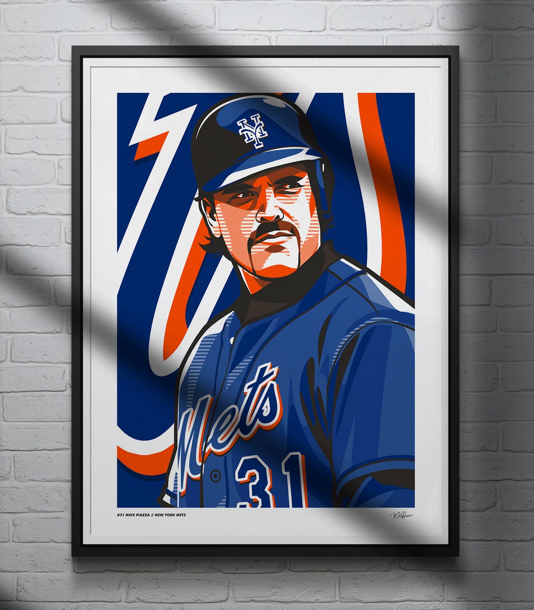Mike Piazza Poster New York Mets Baseball Illustrated Art Print - Etsy