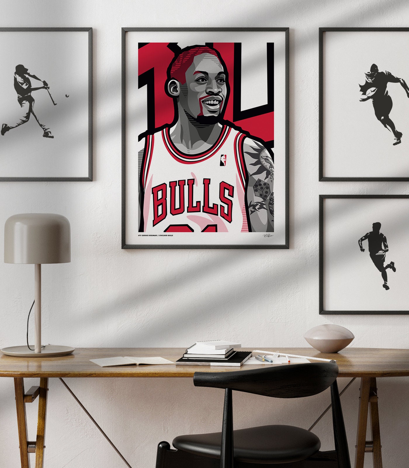 Dennis Rodman Poster Chicago Bulls Basketball Art Print - Etsy
