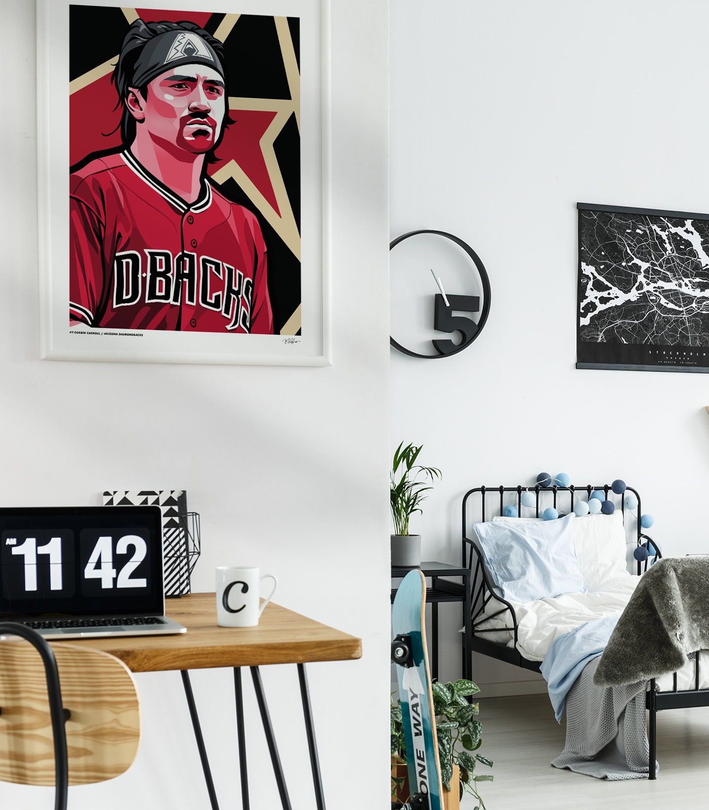 Corbin Carroll Poster Arizona Diamondbacks Baseball Illustrated Art ...