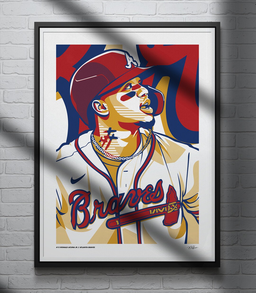 Ronald Acuna Jr Poster Atlanta Braves Baseball Illustrated Art Print - Etsy