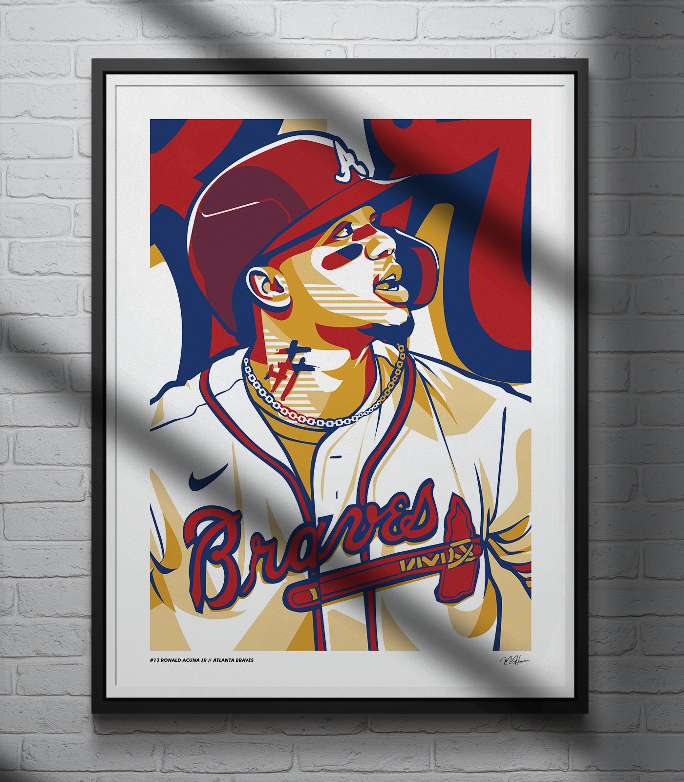 Ronald Acuna Jr Poster Atlanta Braves Baseball Illustrated Art Print - Etsy