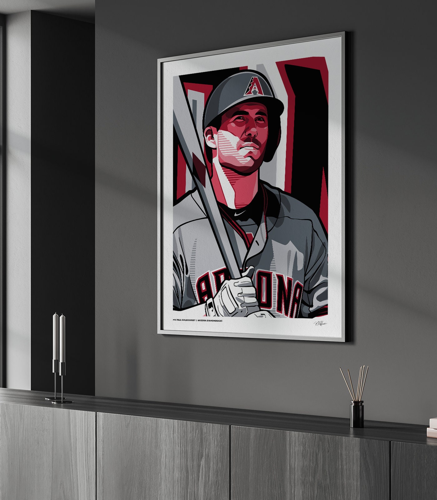 Paul Goldschmidt Poster Arizona Diamondbacks Baseball Illustrated Art ...