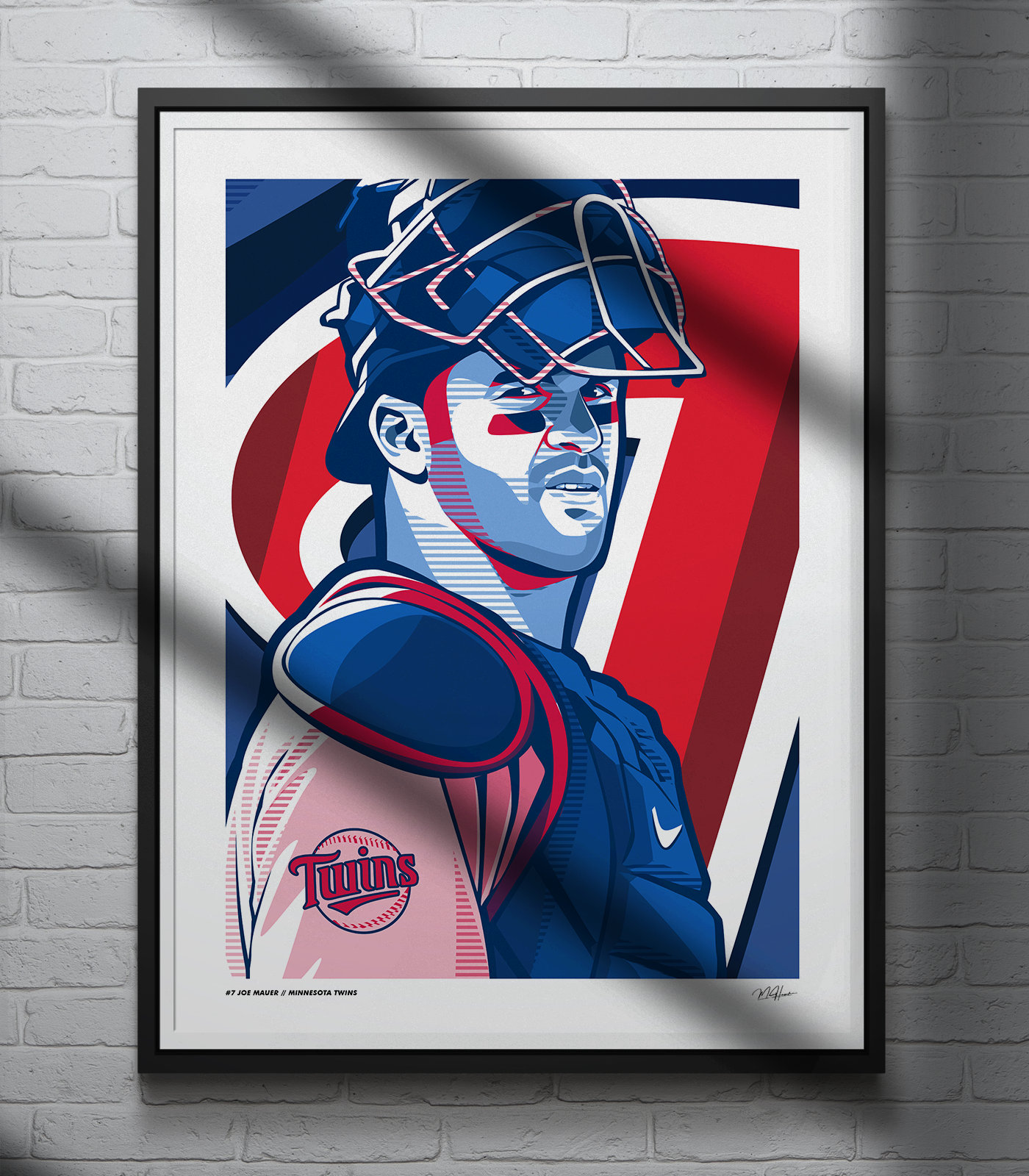 Joe Mauer Poster Minnesota Twins Baseball Illustrated Art Print - Etsy