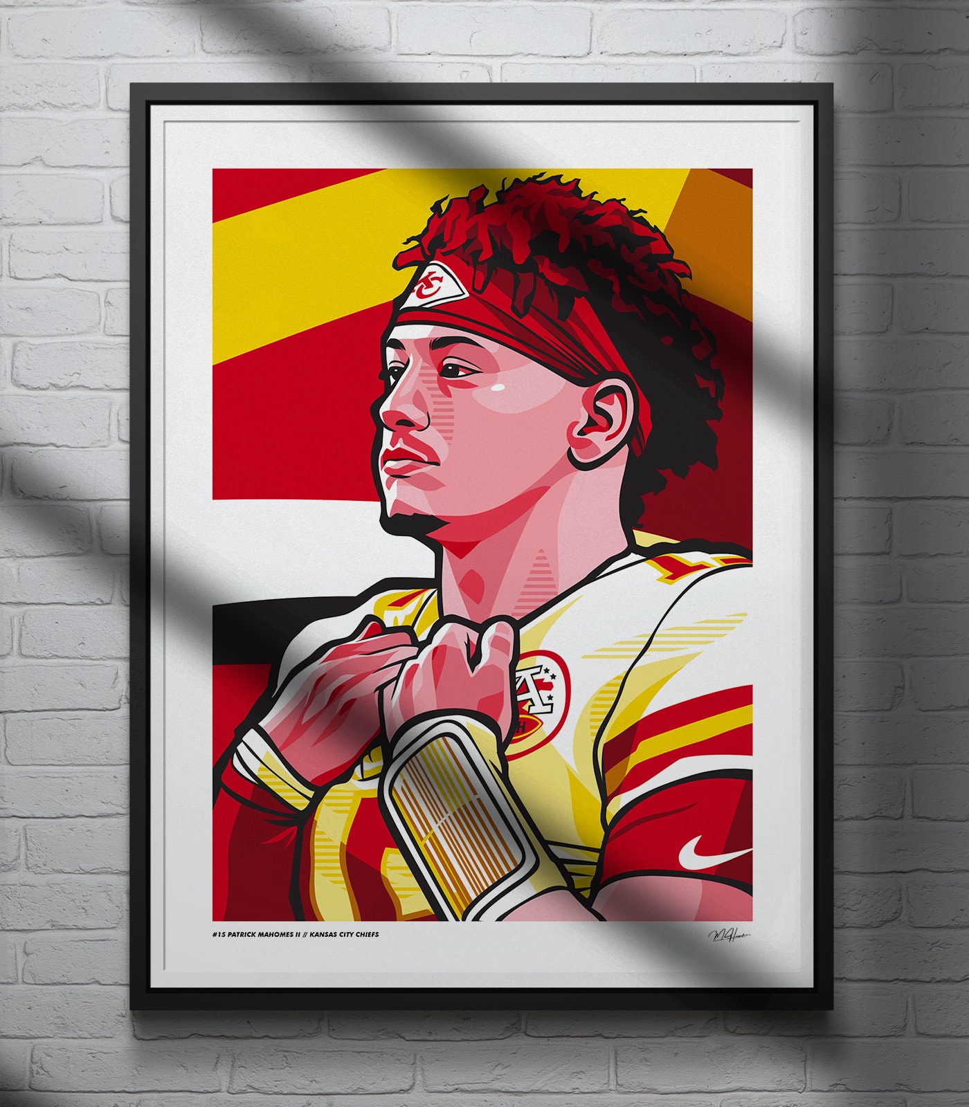 Patrick Mahomes Poster Kansas City Chiefs Football Illustrated Art ...