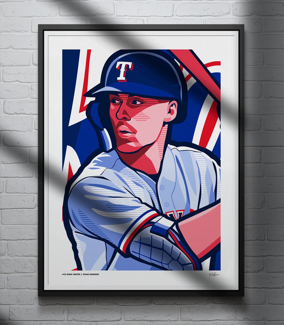 Evan Carter Poster Texas Rangers Baseball Illustrated Art Print - Etsy
