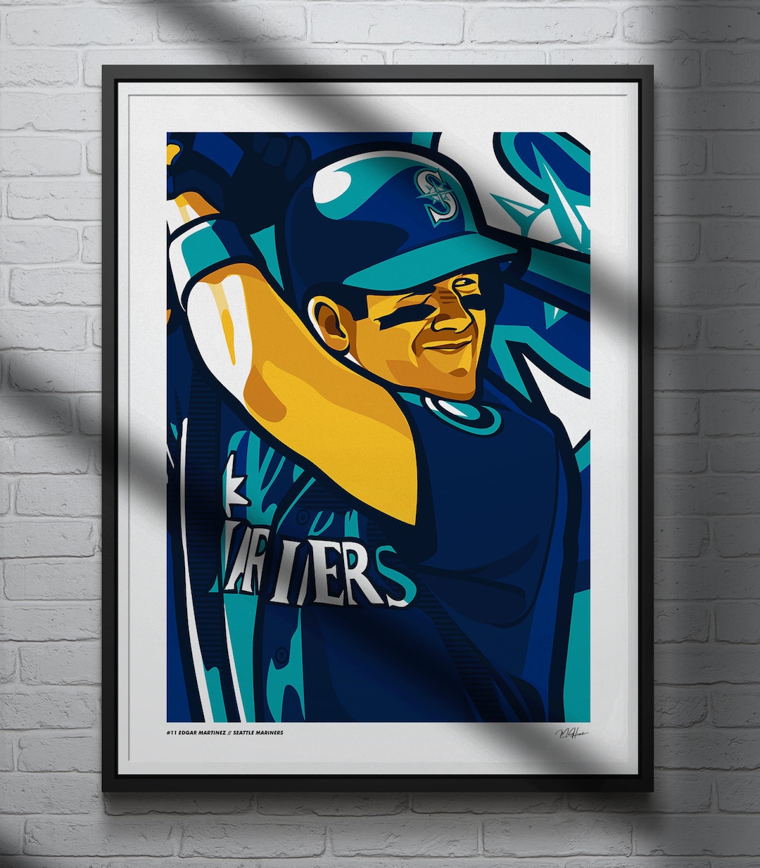 Edgar Martinez Poster Seattle Mariners Baseball Illustrated - Etsy