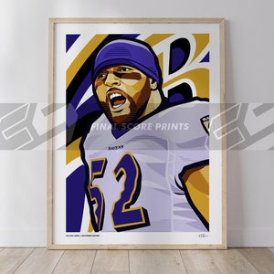 Ray Lewis Poster Baltimore Ravens Football Illustrated Art - Etsy