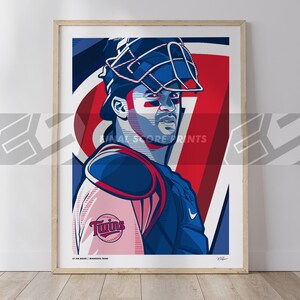 Joe Mauer Poster Minnesota Twins Baseball Illustrated Art Print - Etsy