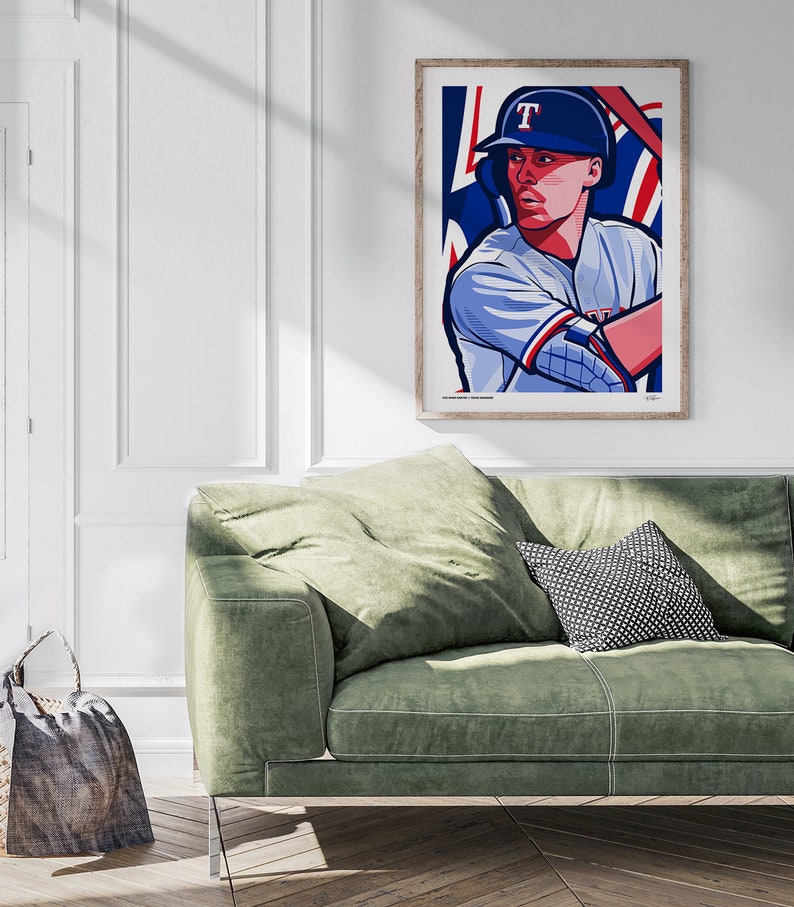 Evan Carter Poster Texas Rangers Baseball Illustrated Art - Etsy