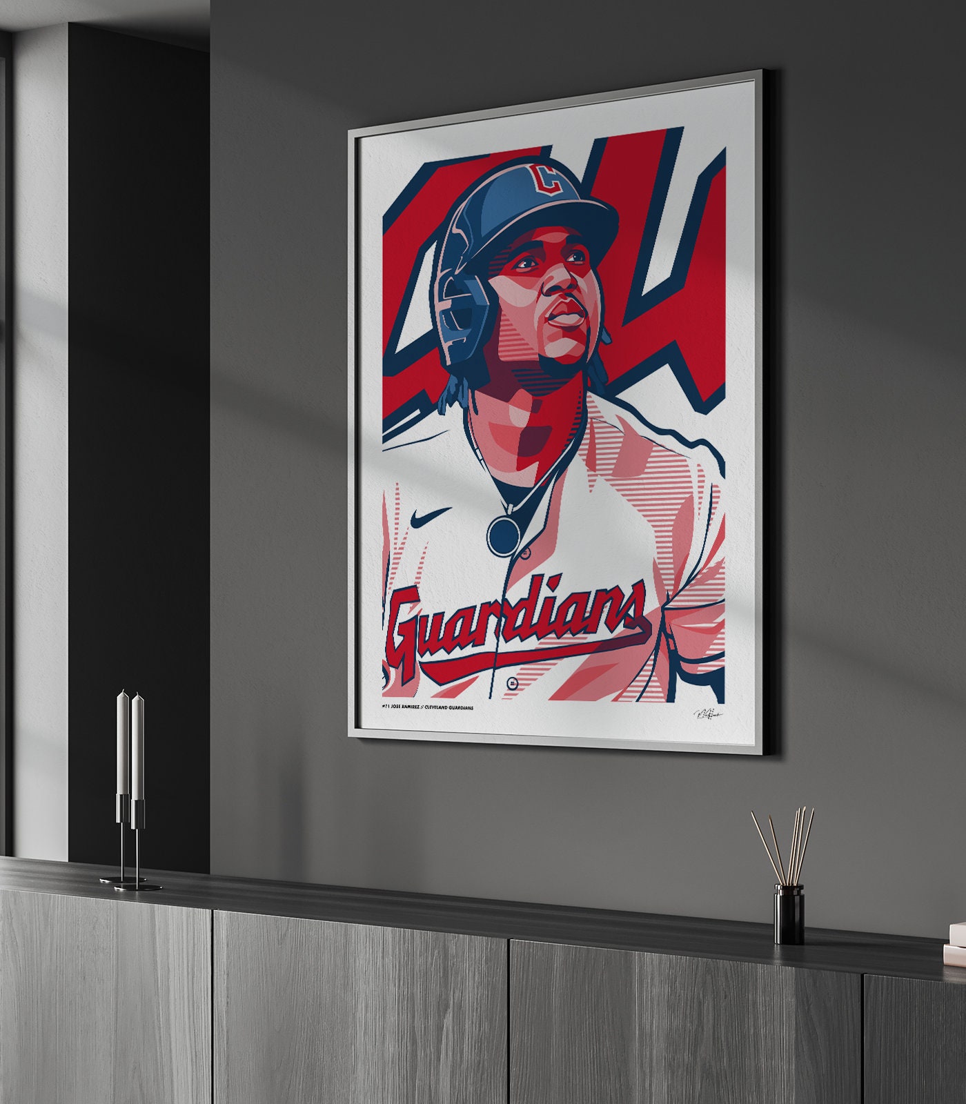 Jose Ramirez Poster Cleveland Guardians Baseball Art Print - Etsy