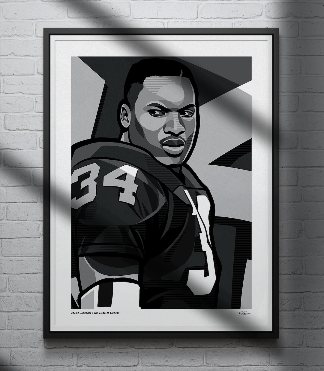Bo Jackson Poster Los Angeles Raiders Football Illustrated Art - Etsy