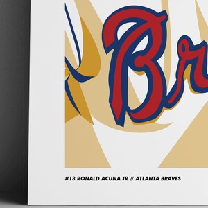 Ronald Acuna Jr Poster Atlanta Braves Baseball Illustrated Art Print - Etsy