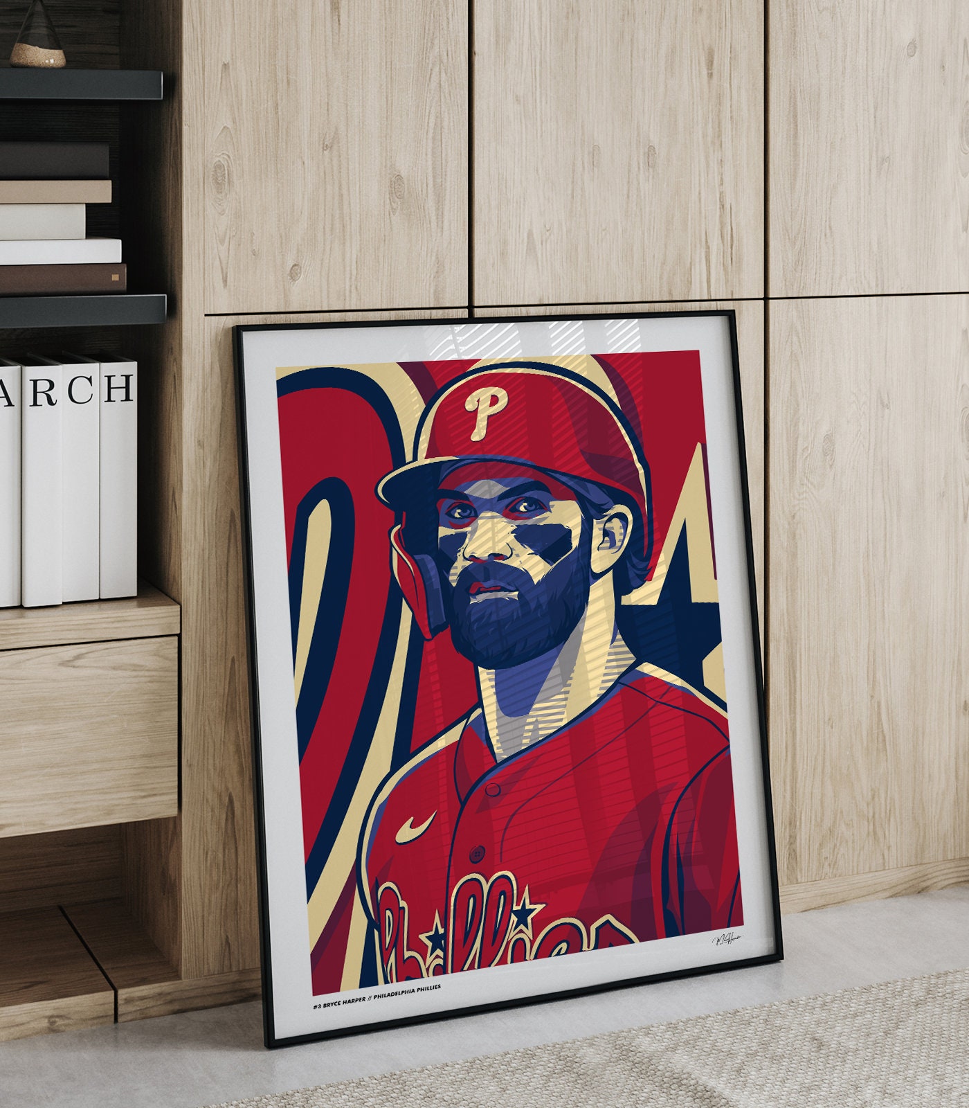 Bryce Harper Poster Philadelphia Phillies Baseball Illustrated Art ...