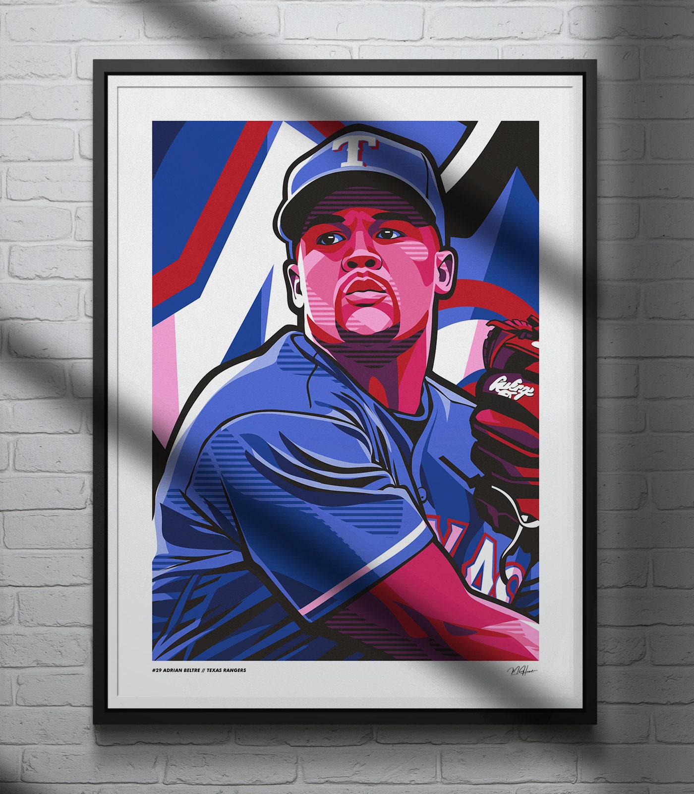 Adrian Beltre Poster Texas Rangers Baseball Illustrated Art - Etsy