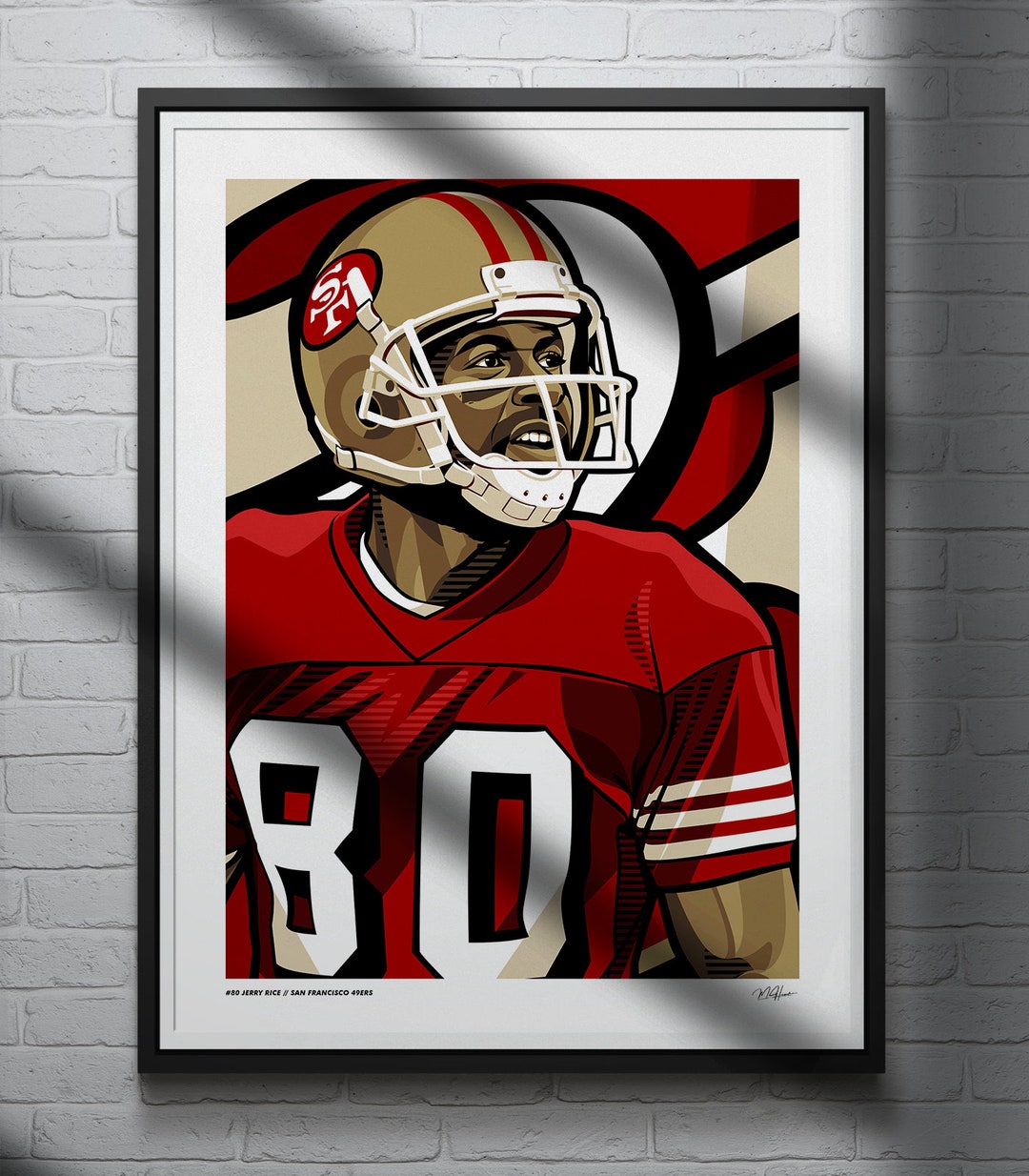 Jerry Rice Poster San Francisco 49ers Football Illustrated Art - Etsy