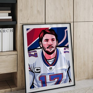 Josh Allen Poster Buffalo Bills Football Illustrated Art Print - Etsy