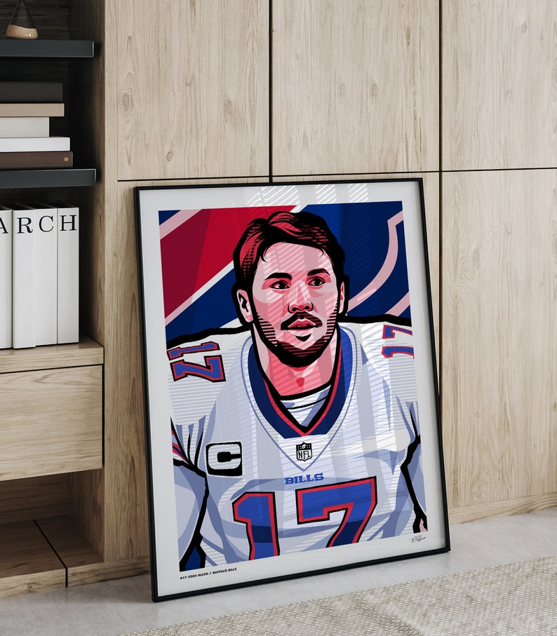 Josh Allen Poster Buffalo Bills Football Illustrated Art Print - Etsy