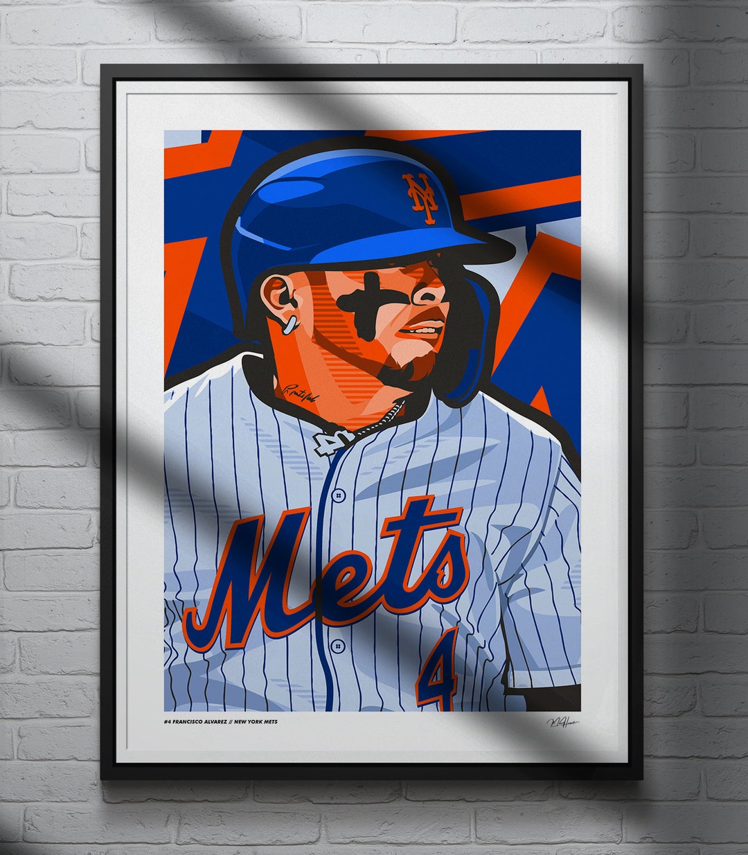 Francisco Alvarez Poster New York Mets Baseball Illustrated Art Print ...