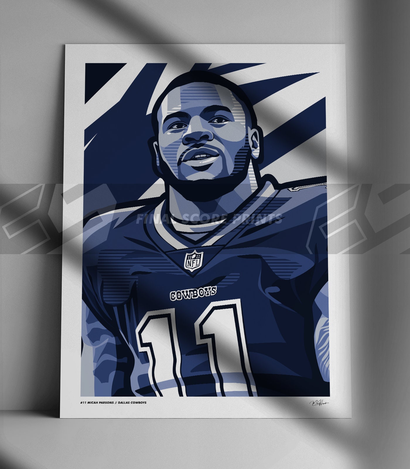 Micah Parsons Poster Dallas Cowboys Football Illustrated Art - Etsy