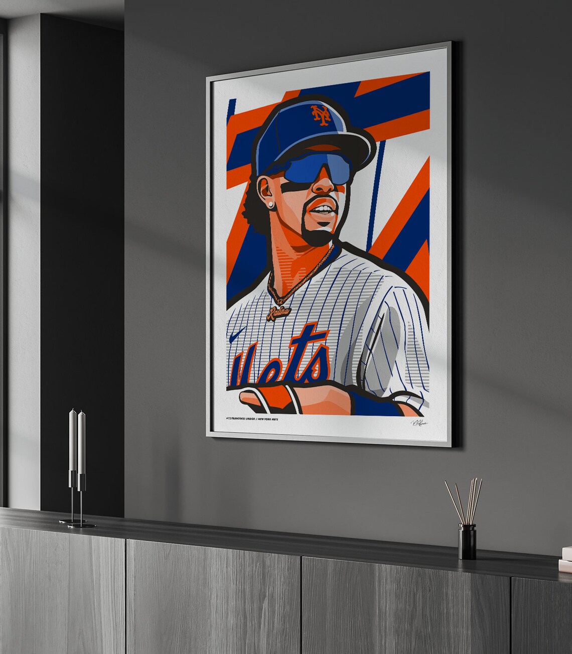 Francisco Lindor Poster New York Mets Baseball Illustrated Art - Etsy