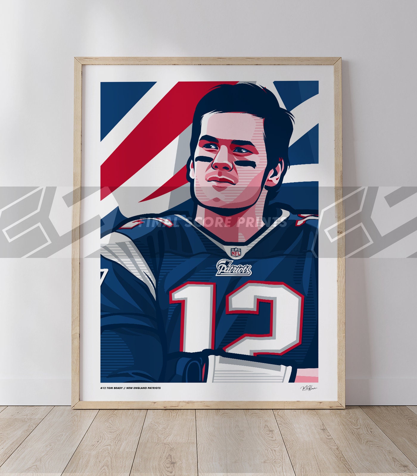 Tom Brady Poster V2 New England Patriots Football Illustrated - Etsy