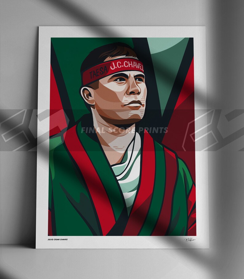 Julio Cesar Chavez Poster Boxing Illustrated Art Print - Etsy