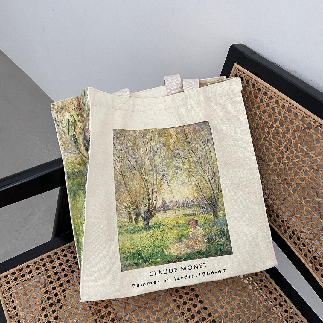Monet Oil Canvas Bag｜femmes Au Jardin Tote Bag｜eco Shopping Bag ...