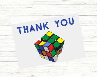 Rubiks Cube Thank You Card - Etsy