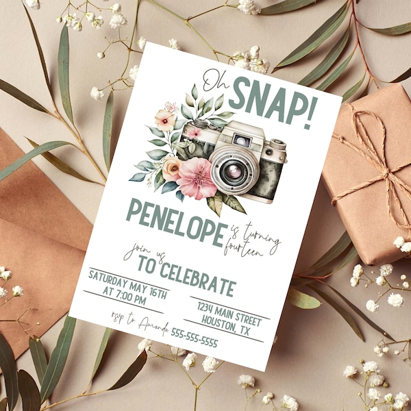 Camera Invitation - Etsy