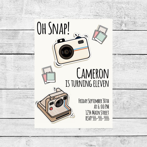 Camera Invitation - Etsy