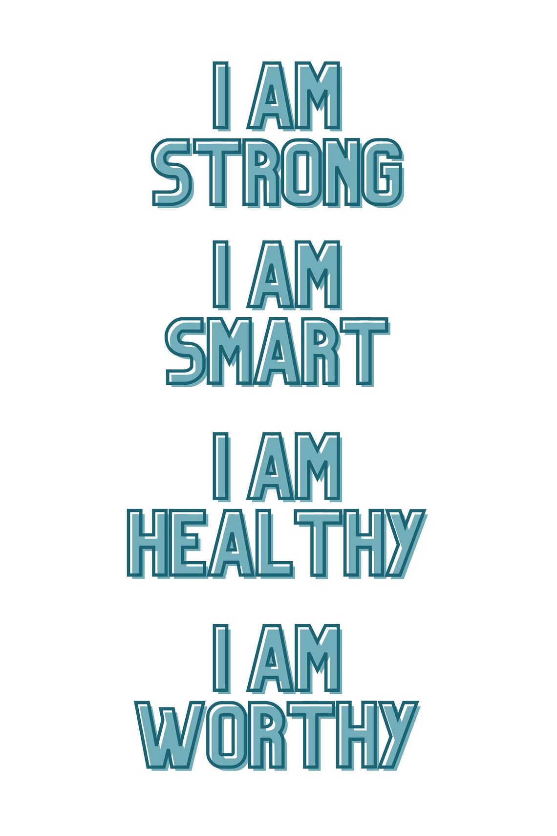 Printable Affirmation Poster (teal) - Etsy