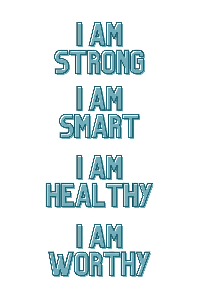Printable Affirmation Poster (teal) - Etsy